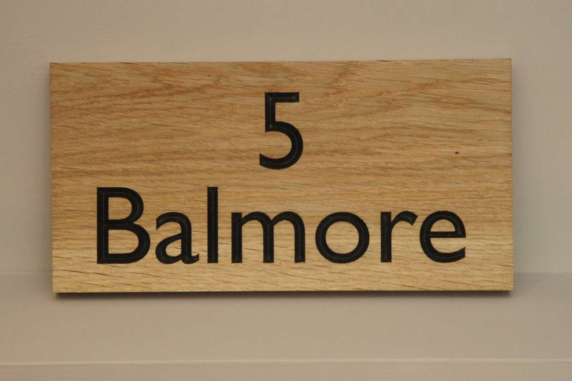 Oak House Sign Carved Personalised Custom Engraved Wooden | Etsy UK