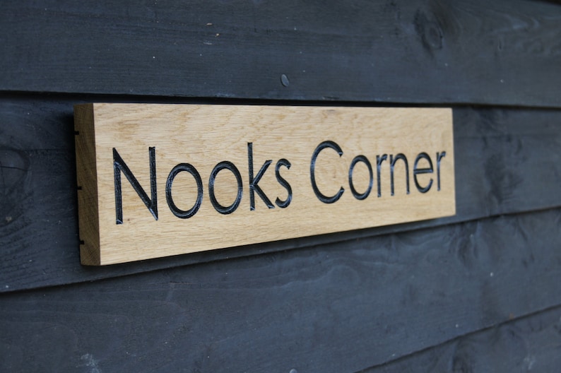 45cm X 10cm Custom Engraved Oak Sign Single Sided House / Gate - Etsy UK