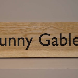 Oak House Sign With Posts, Carved, Personalised Custom Engraved Wooden ...
