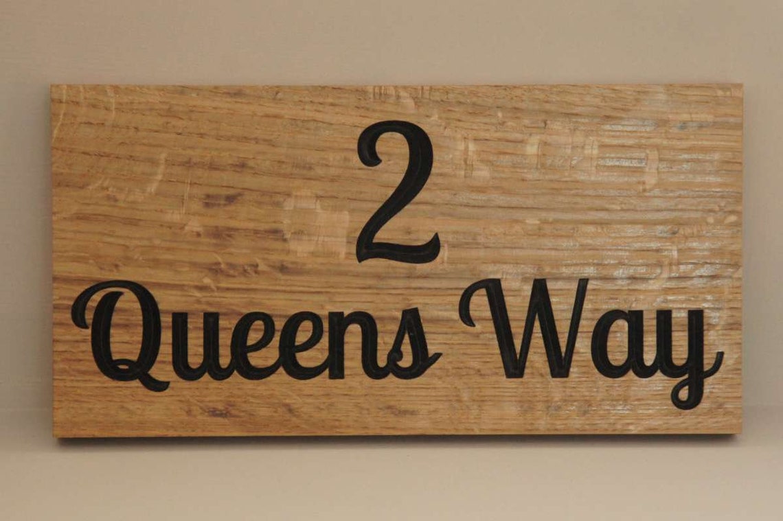 Oak House Sign, Carved, Personalised Custom Engraved Wooden Plaque ...