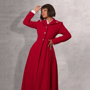 Floor Length Princess Cut Coat for Winter - Plus Size Wool Cashmere ...