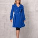 NEW Vintage Style Coat, Royal Blue Overcoat, Stylish Coat, Wool Winter ...