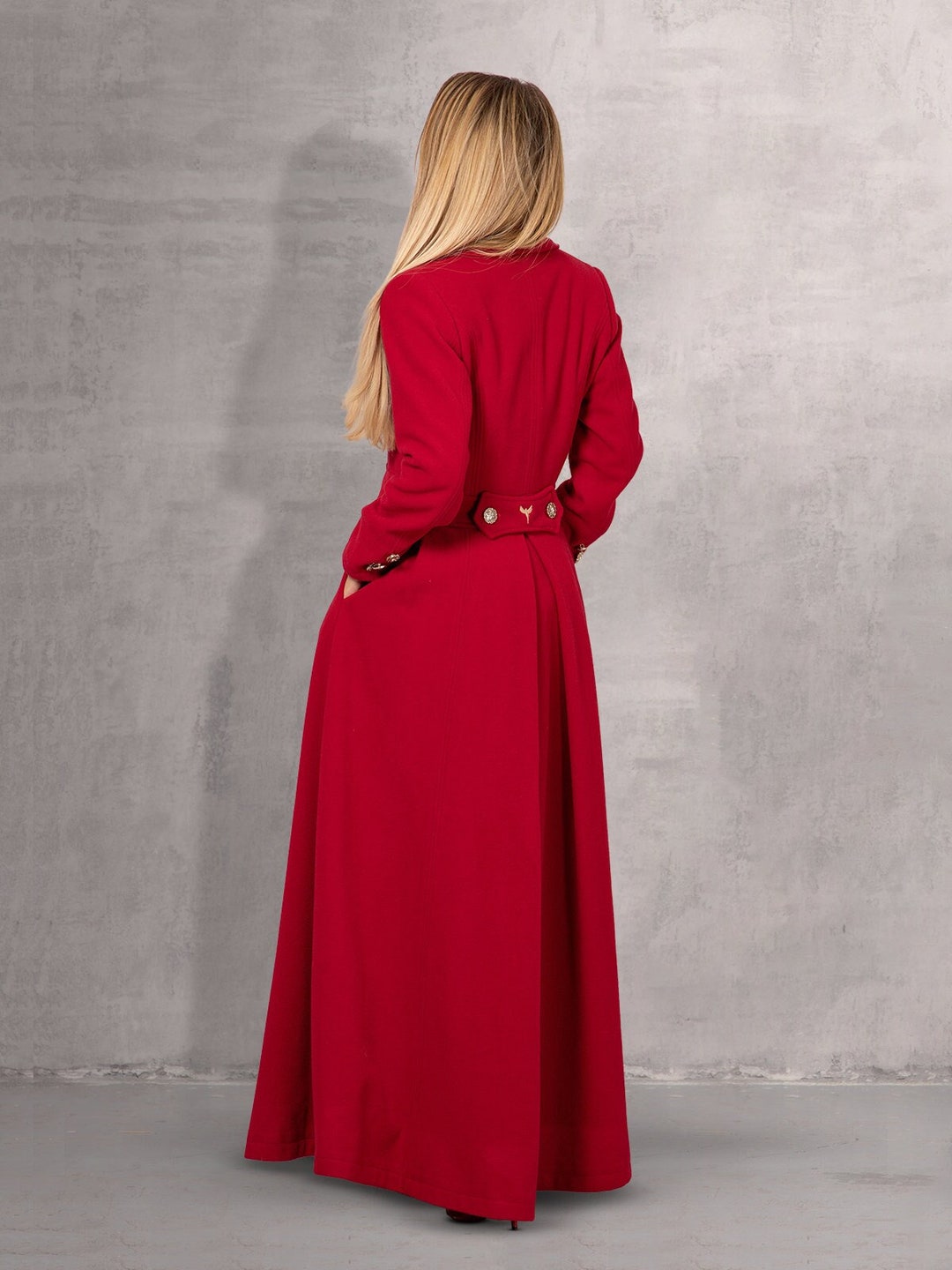 Long Dramatic Coat in Many Colors, Rockability Pin up Coat With Fit and ...