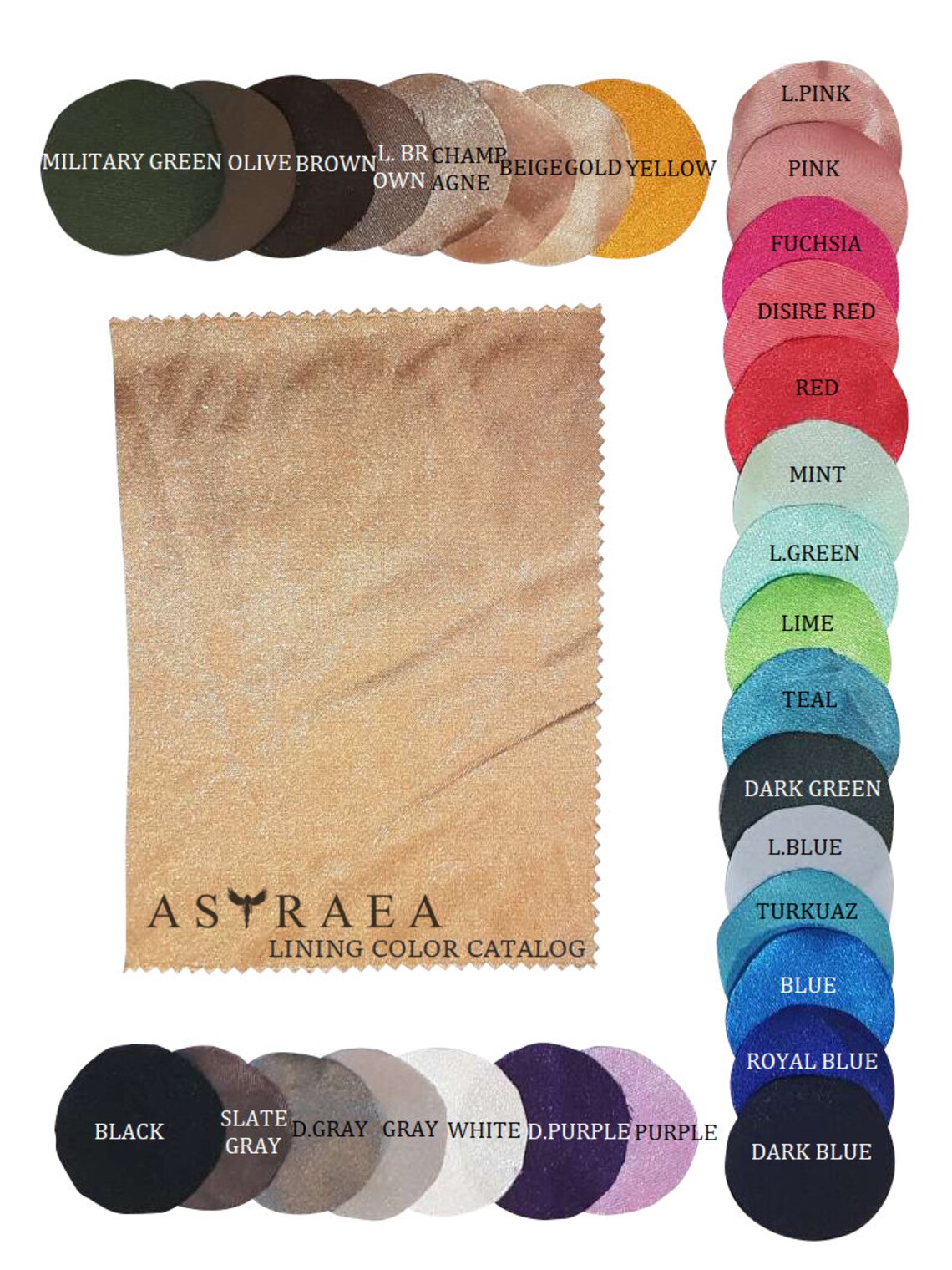 Custom Satin Lining Choose Your Color Lining Upgrade - Etsy