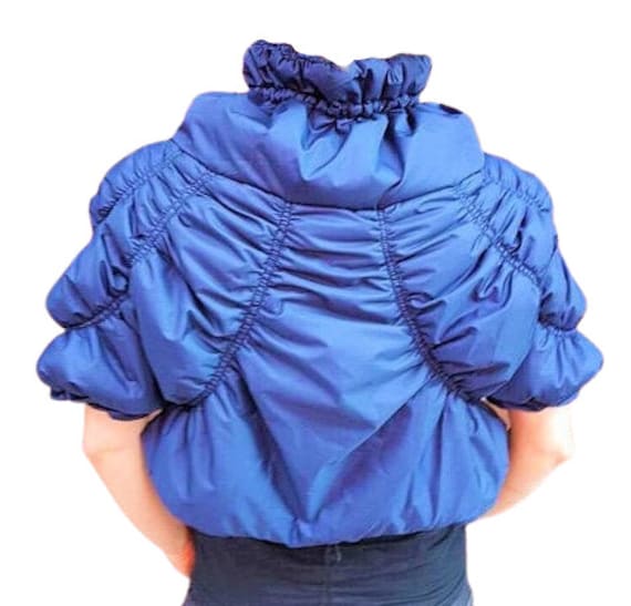 Oversized Puffer Blue Jacket Women Jacket Puffer Coat Crop | Etsy