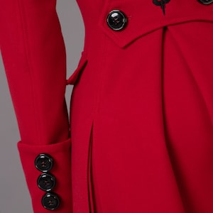 Red Wool Coat, Winter Style Princess Coat, Long Valentines Coat, Custom ...