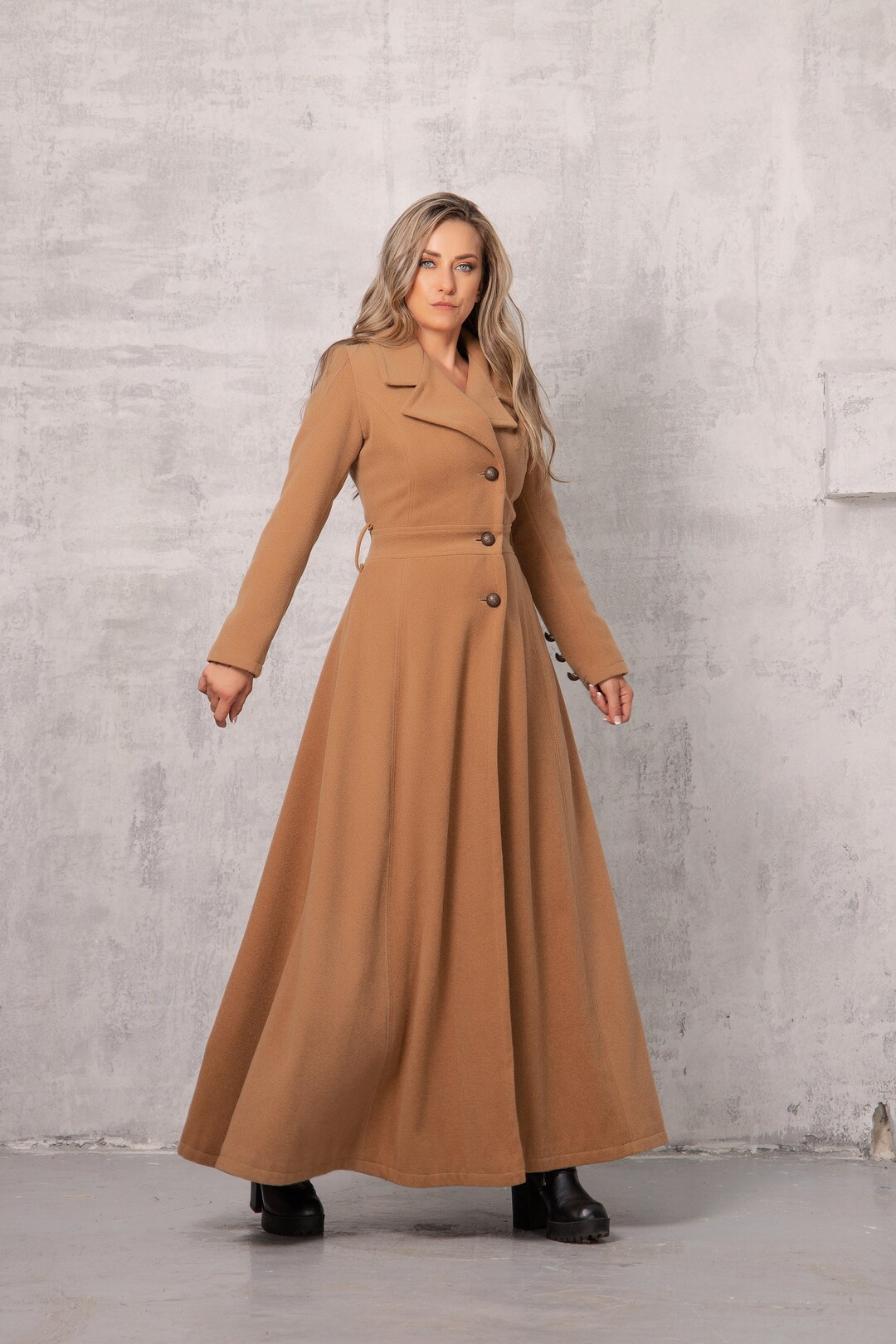 Wool Princess Coat, Winter Overcoat, Long Wool Coat, Womens Clothing ...