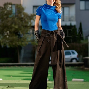 Blue Top Women, High Neck Blouse, Stretch Top, Plus Size Clothing ...