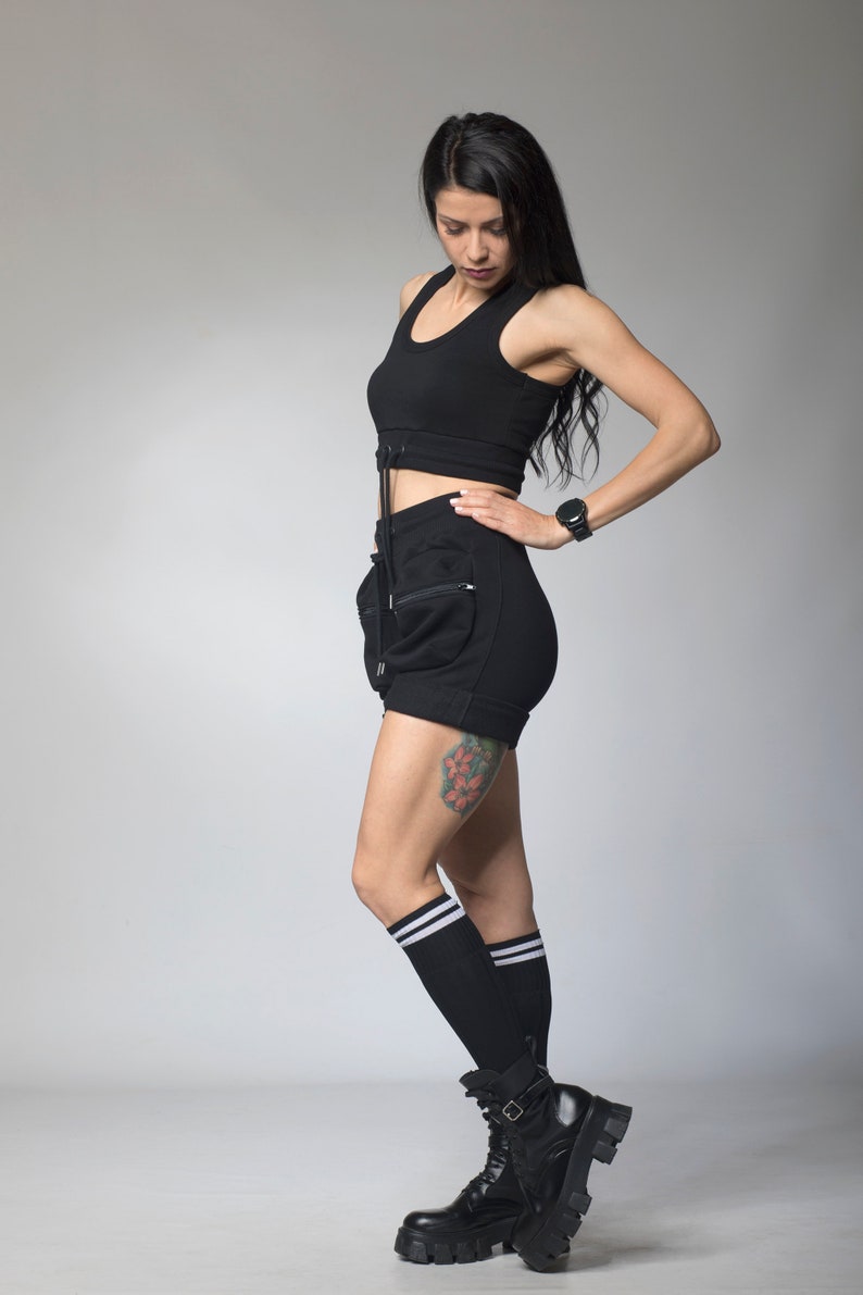 Cotton Crop Top With Ties Racerback Top Black Tube Top - Etsy