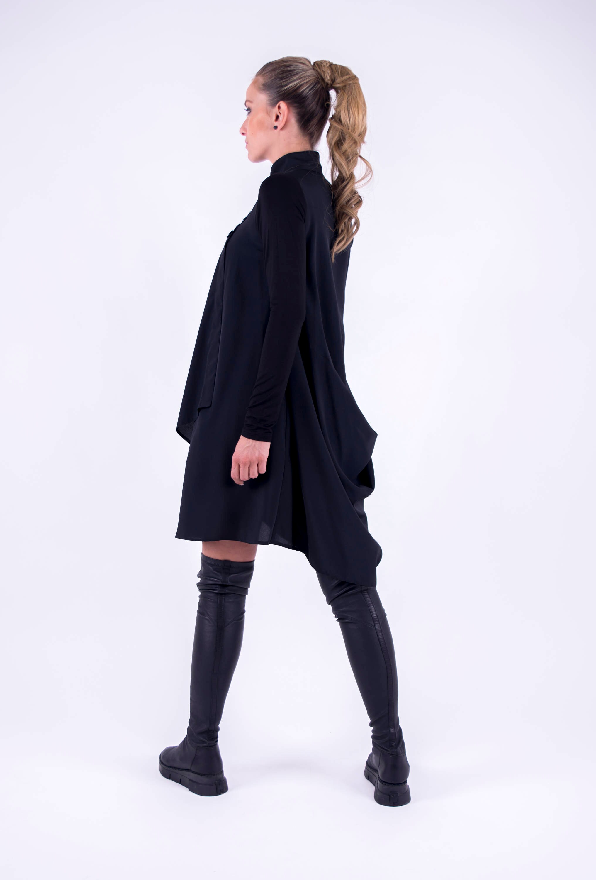 Tunic Women, Black Tunic, Gothic Tunic, Plus Size Clothing, Asymmetric ...