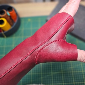 Pattern Gloves - Fingerless Leather Gloves - Size From 16 Cm (6.7 In ...