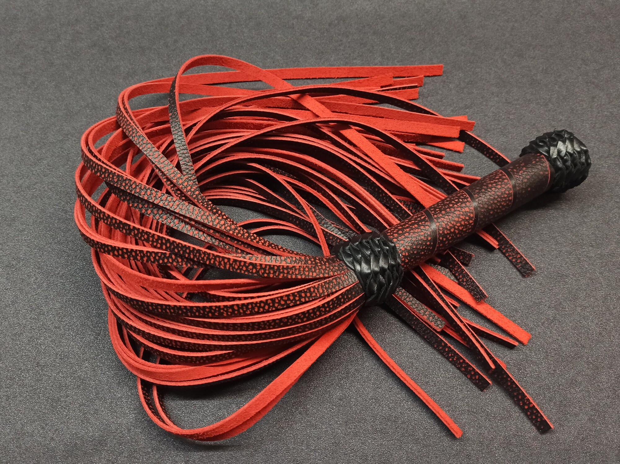 Red BDSM Flogger 50 Tails Flogger Dragon Genuine Cow Hide | Etsy