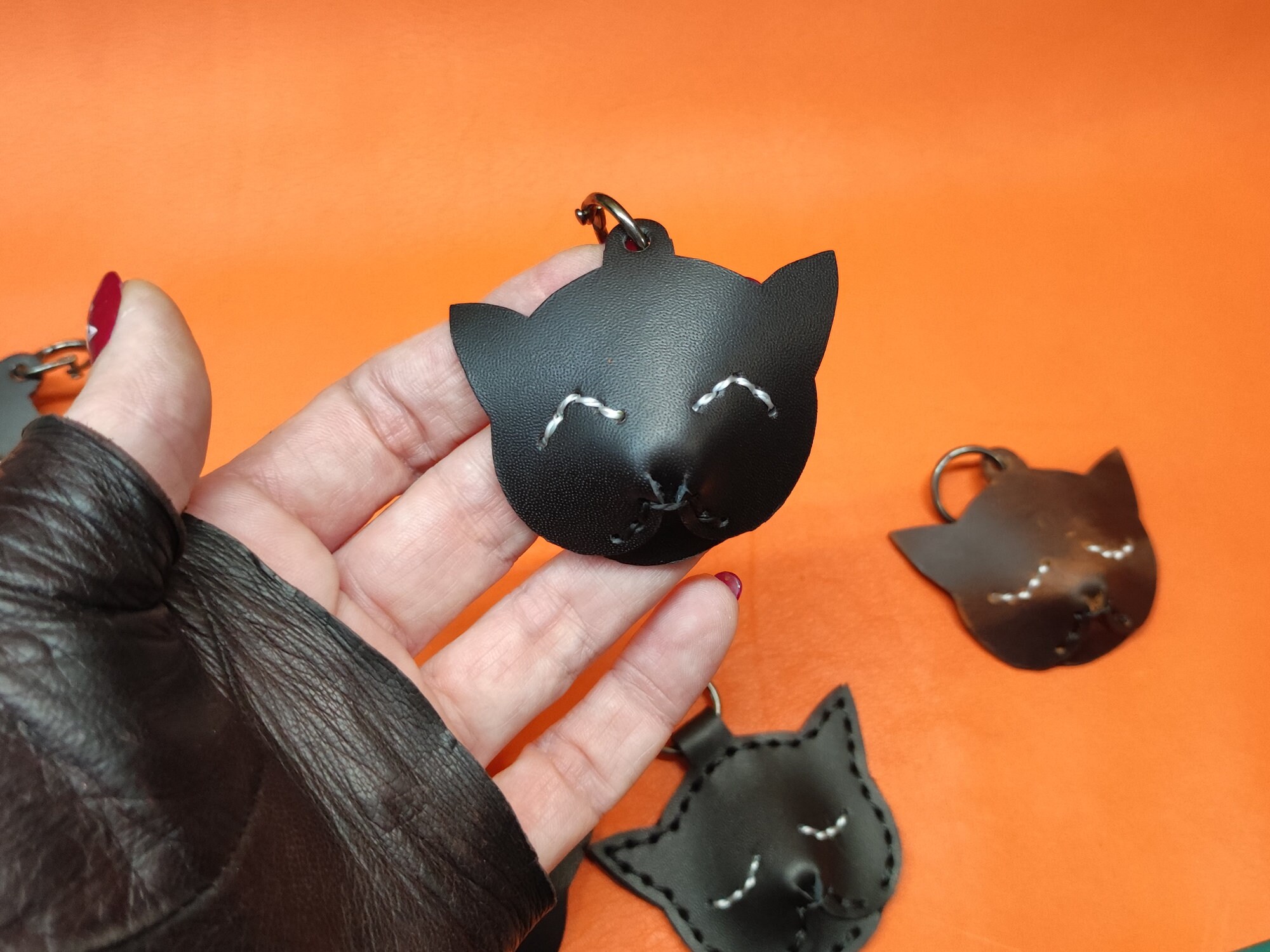 Leather Cats Keychain Pattern PDF Download Cute Kittens | Etsy