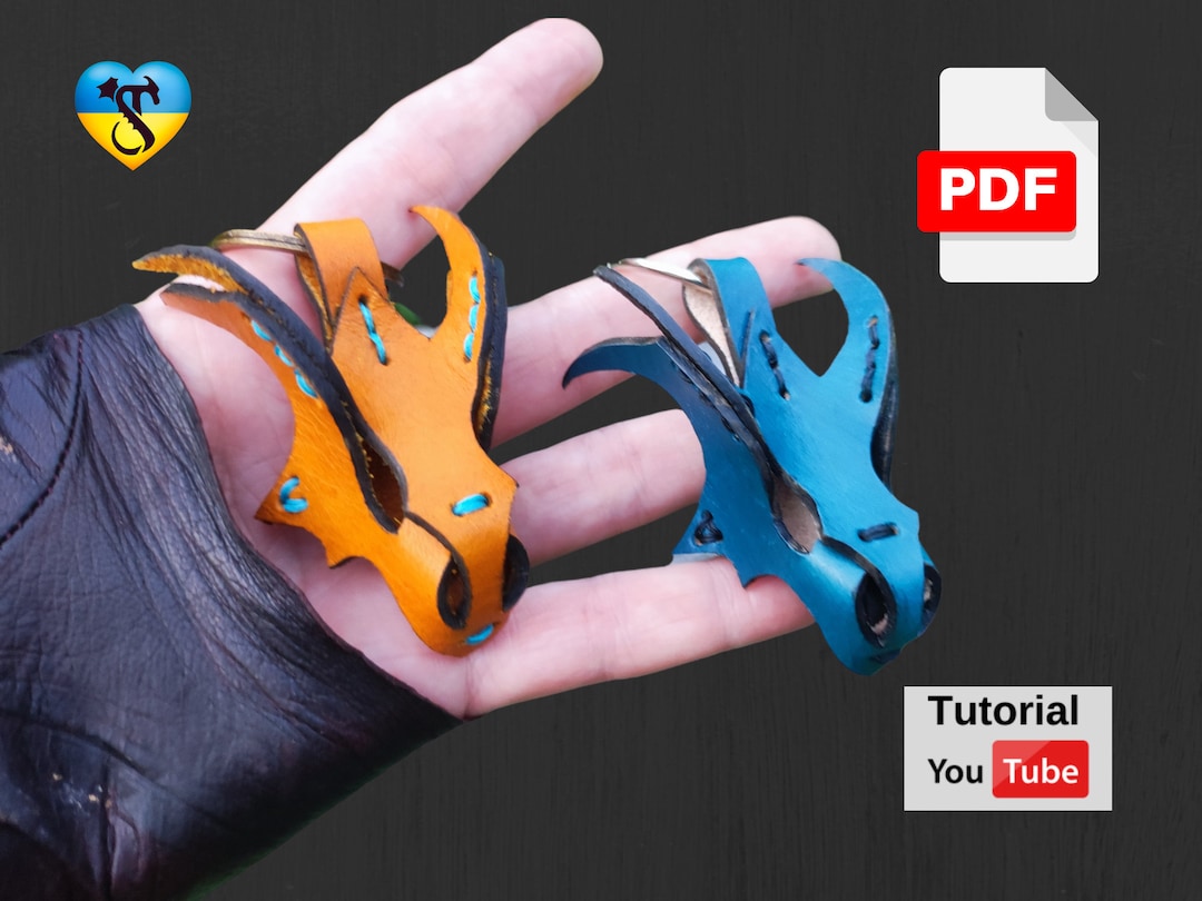 Leather Dragon Keychain Pattern Template Pattern PDF - Etsy