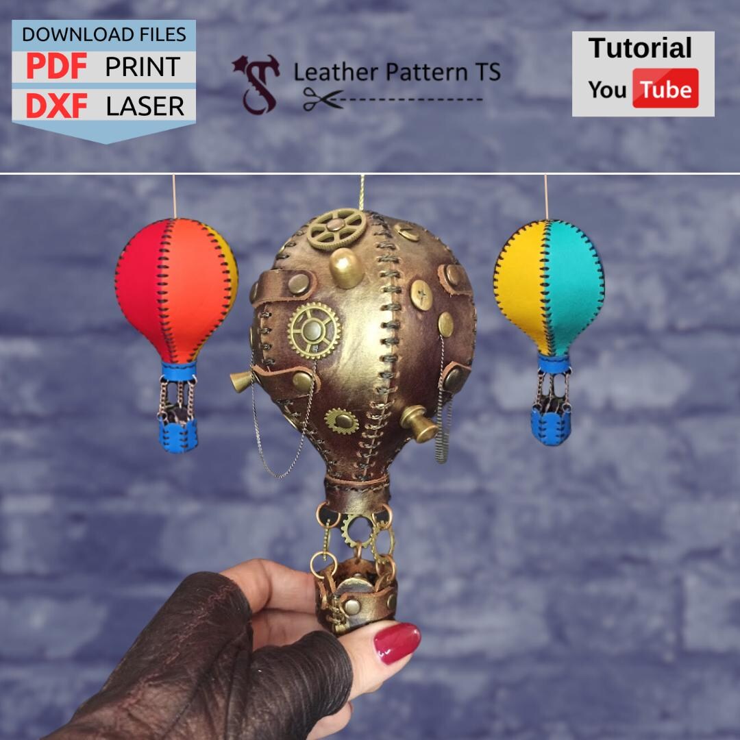 Leather Balloon Pattern: Steampunk Template (PDF/DXF) - Etsy