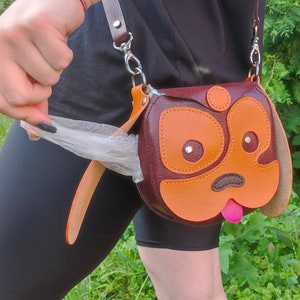 Leather Dog Walking Bag Pattern: Cute Treat Pouch and Waste Bag ...
