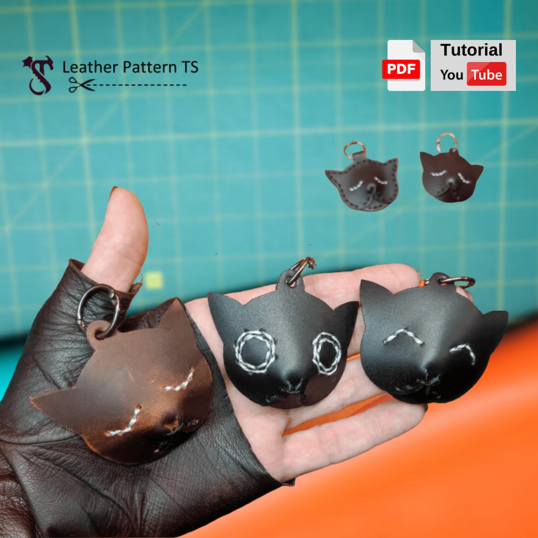 Leather Cats Keychain Pattern PDF Download - Leather Pattern TS - Etsy