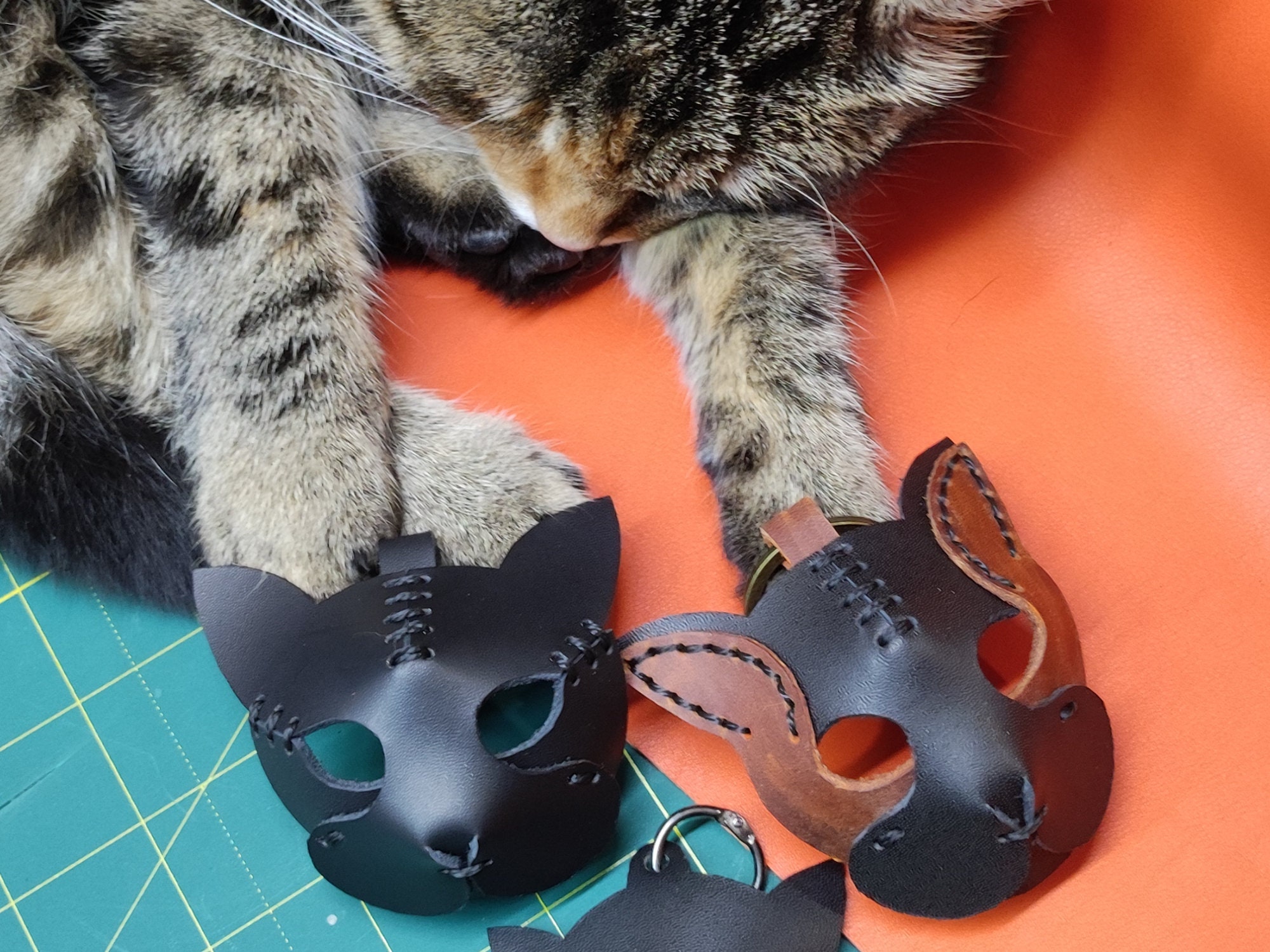 Leather Cat Pattern PDF Leather Key Template Beginners - Etsy 日本