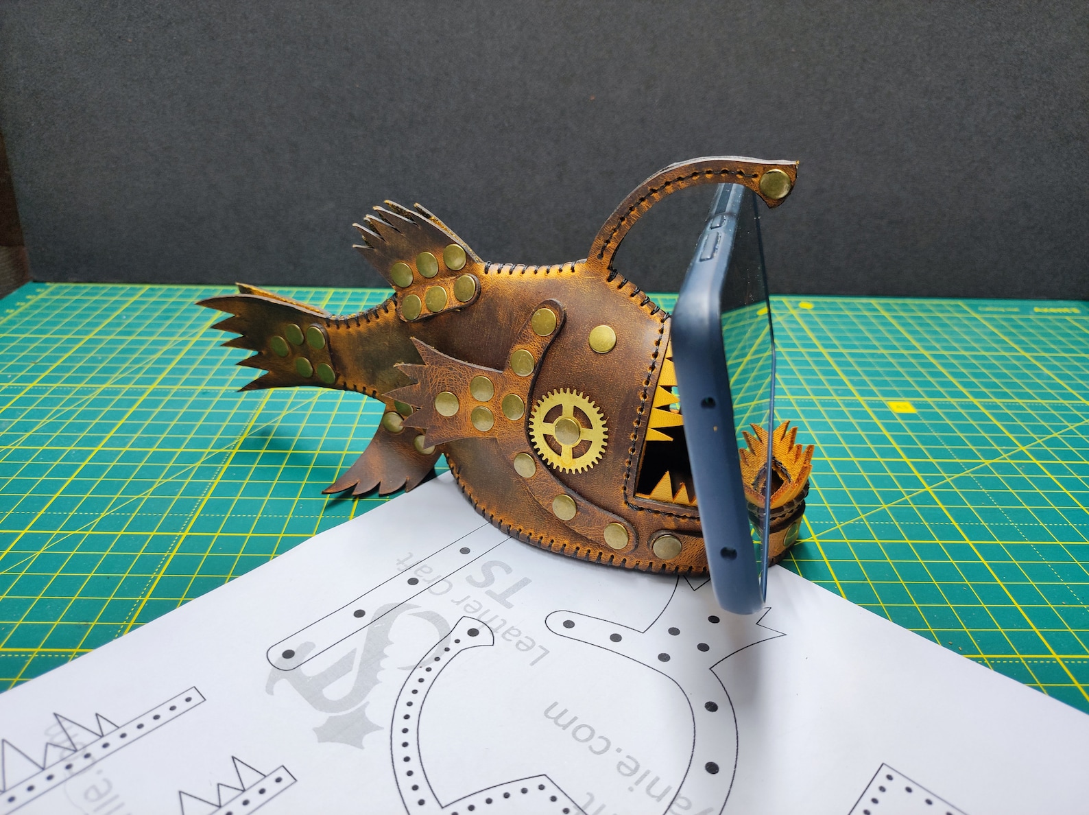 Monkfish Leather Pattern Steampunk Leather Fish Template PDF - Etsy