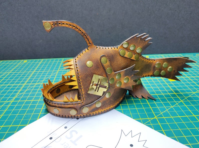 Monkfish Leather Pattern Steampunk Leather Fish Template PDF - Etsy