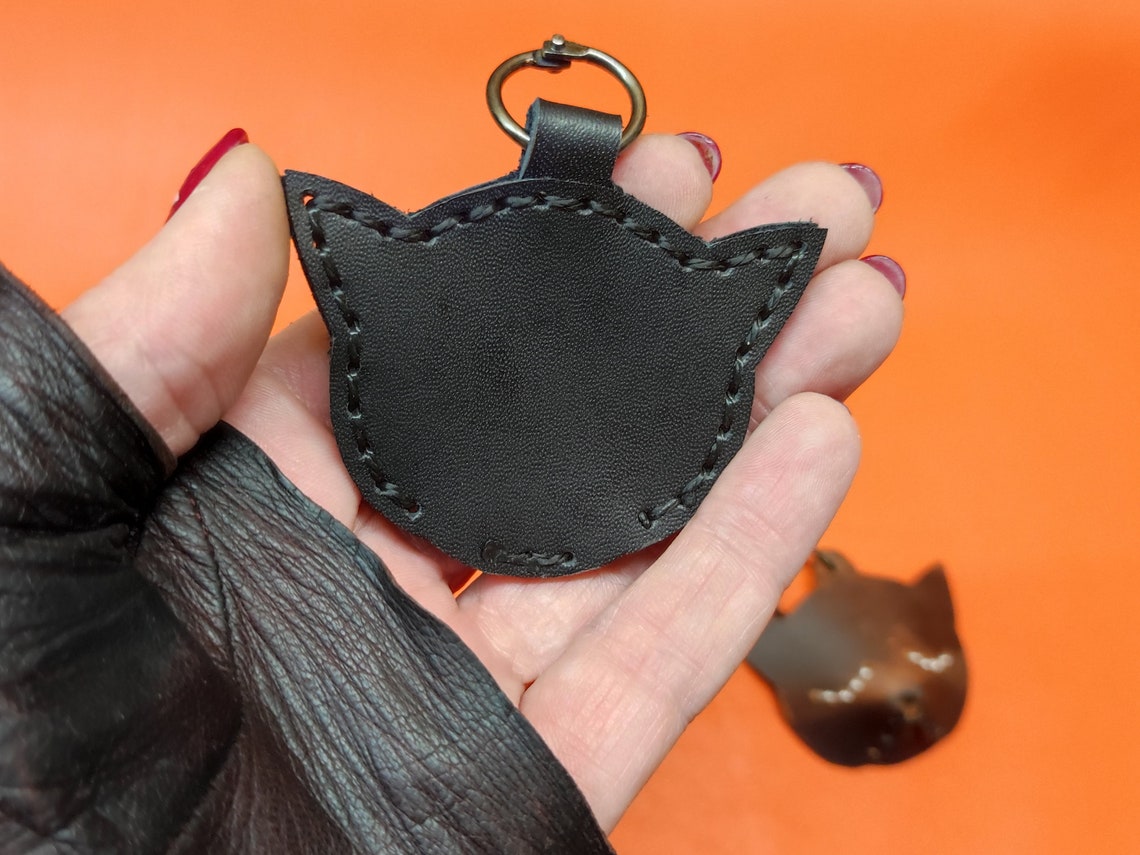 Leather Cats Keychain Pattern PDF Download Cute Kittens | Etsy