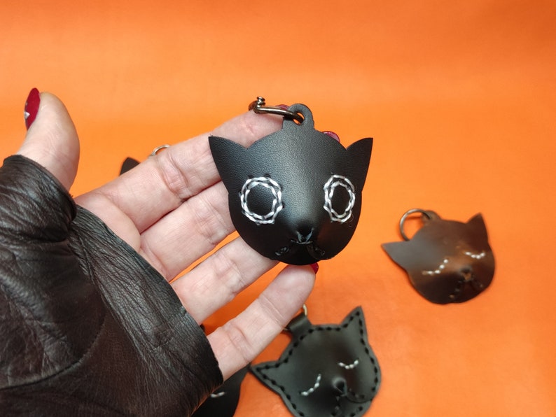 Leather Cats Keychain Pattern PDF Download Cute Kittens | Etsy