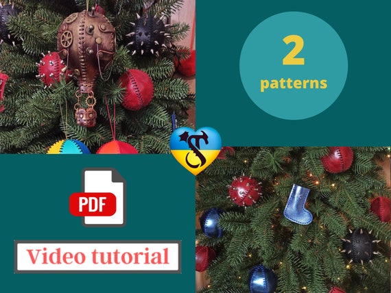 Set Leather Balloon Pattern PDF Leather Christmas Ball - Etsy