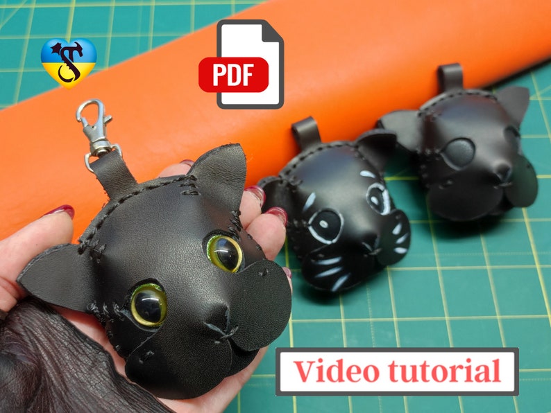 Leather Cat Pattern PDF Leather Key Template Leather - Etsy