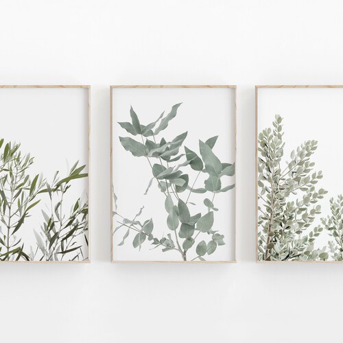 Greenery Prints Art Set of 3 Botanical Printable Wall Art - Etsy