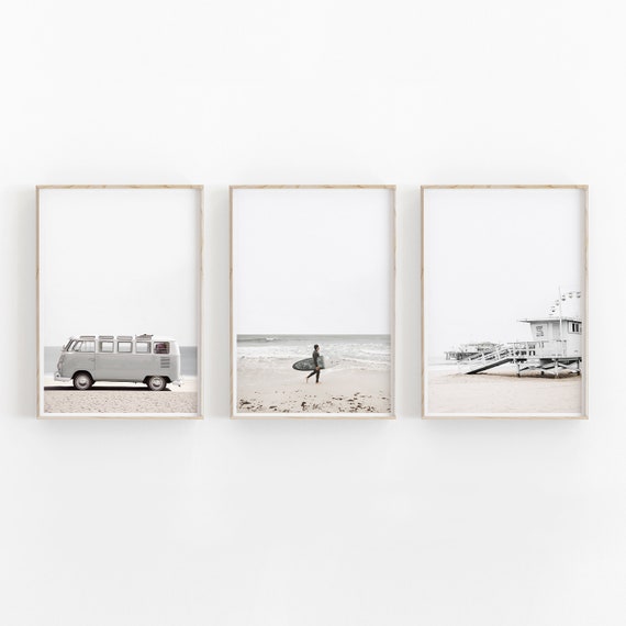 Set of 3 Prints Surfer Beach Prints Nature Print Printable | Etsy