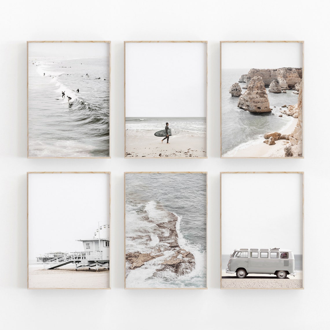 Beach Print Set of 6 Surfing Print Printable Art INSTANT - Etsy