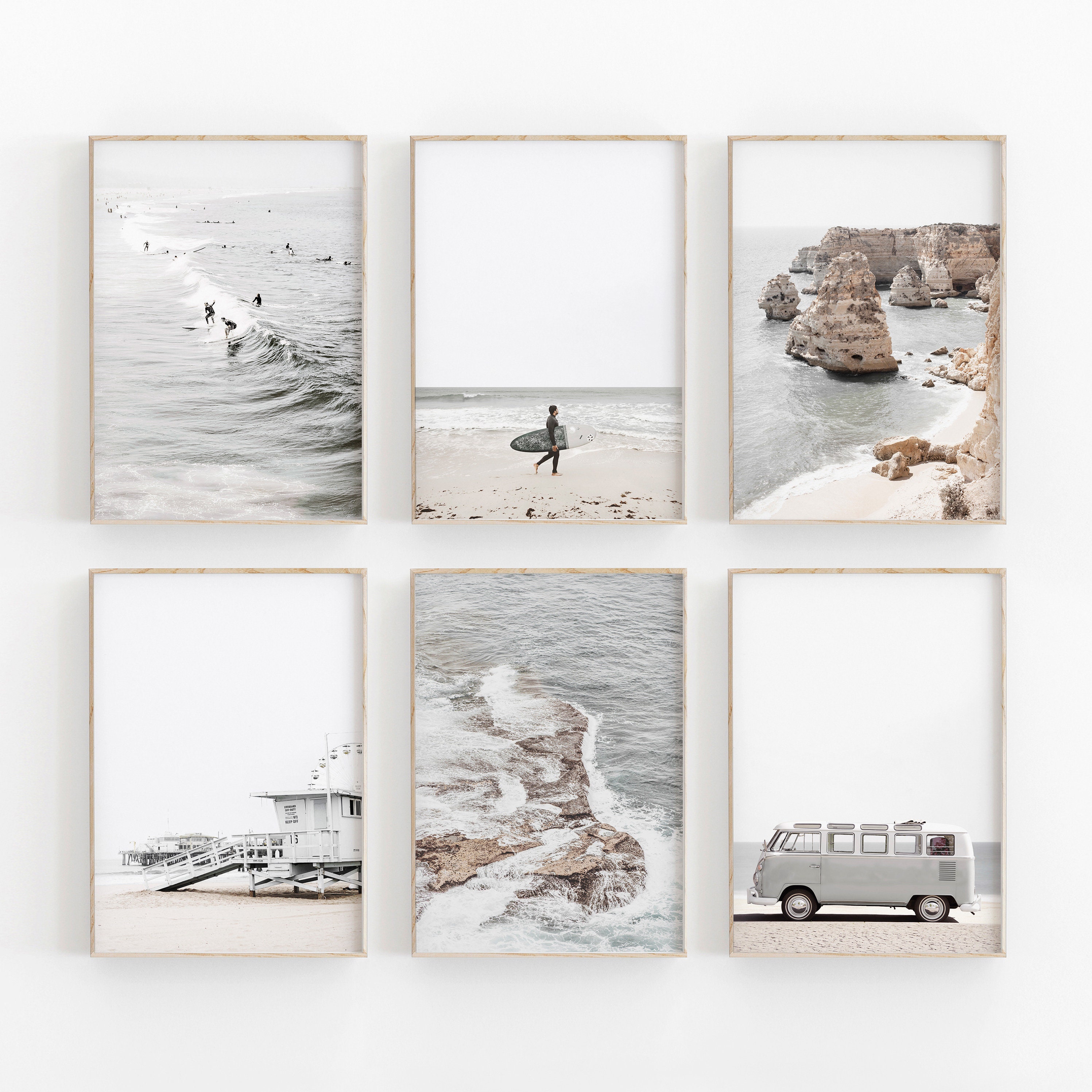 Beach Print Set of 6 Surfing Print Printable Art INSTANT - Etsy Canada
