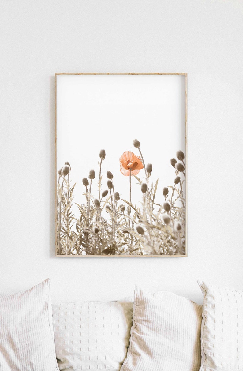 Poppy Print Set of 3 Flower Print Printable Art INSTANT | Etsy