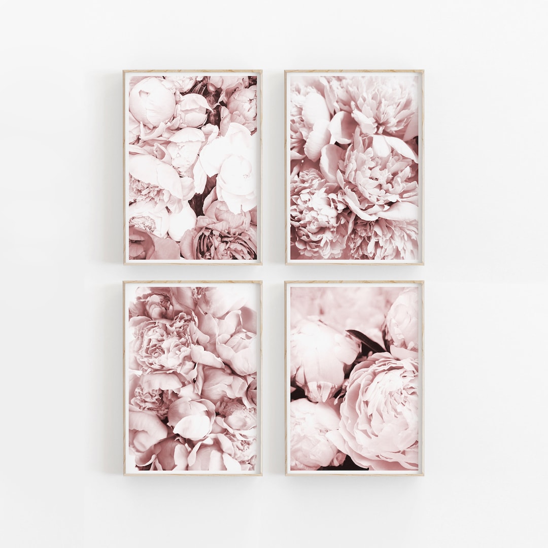 Peony Print Set of 4, Pink Floral Print, Printable Art, INSTANT ...
