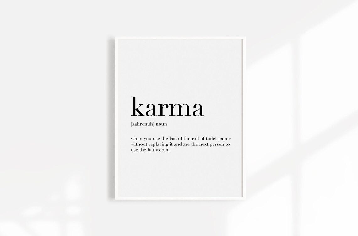 Karma Definition Quote Printable Typography Art INSTANT - Etsy