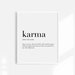 Karma Definition Quote Printable, Typography Art, INSTANT DOWNLOAD ...