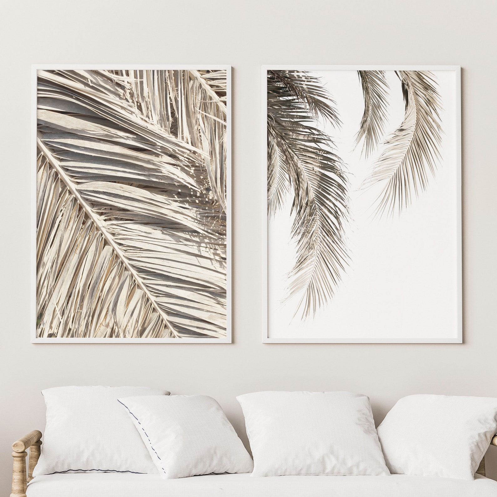 Palm Leaves Print Set of 2, Botanical Wall Art, PRINTABLE Art ...