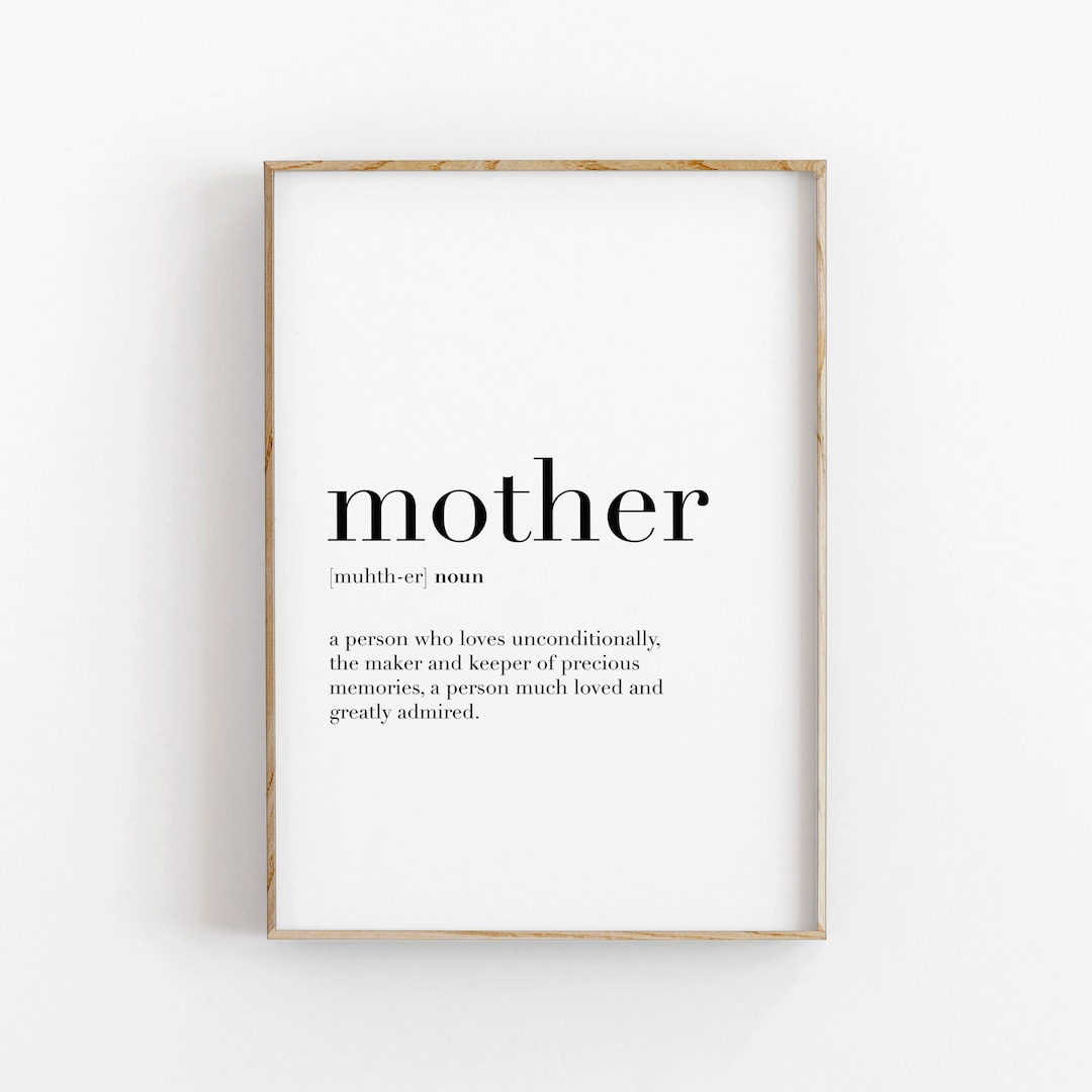 Mother Definition Quote Printable, Typography Art, INSTANT DOWNLOAD ...