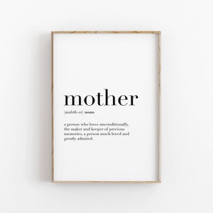 Mother Definition Quote Printable Typography Art INSTANT - Etsy