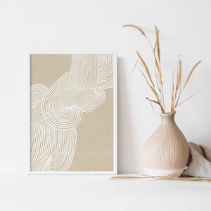 Line Art Set of 2, Beige Abstract Print, Printable Art, INSTANT ...
