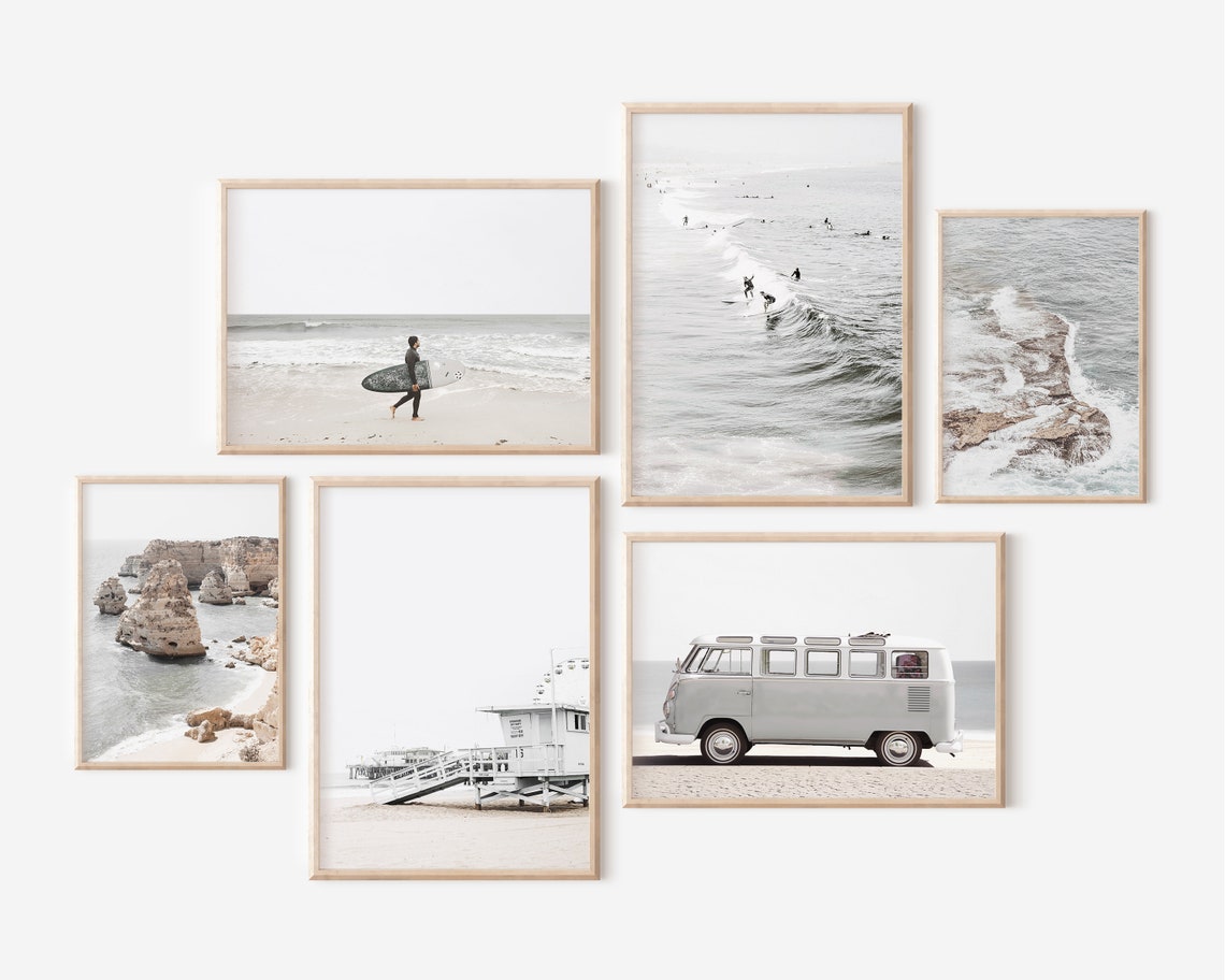 Beach Print Set of 6 Surfing Print Printable Art INSTANT - Etsy