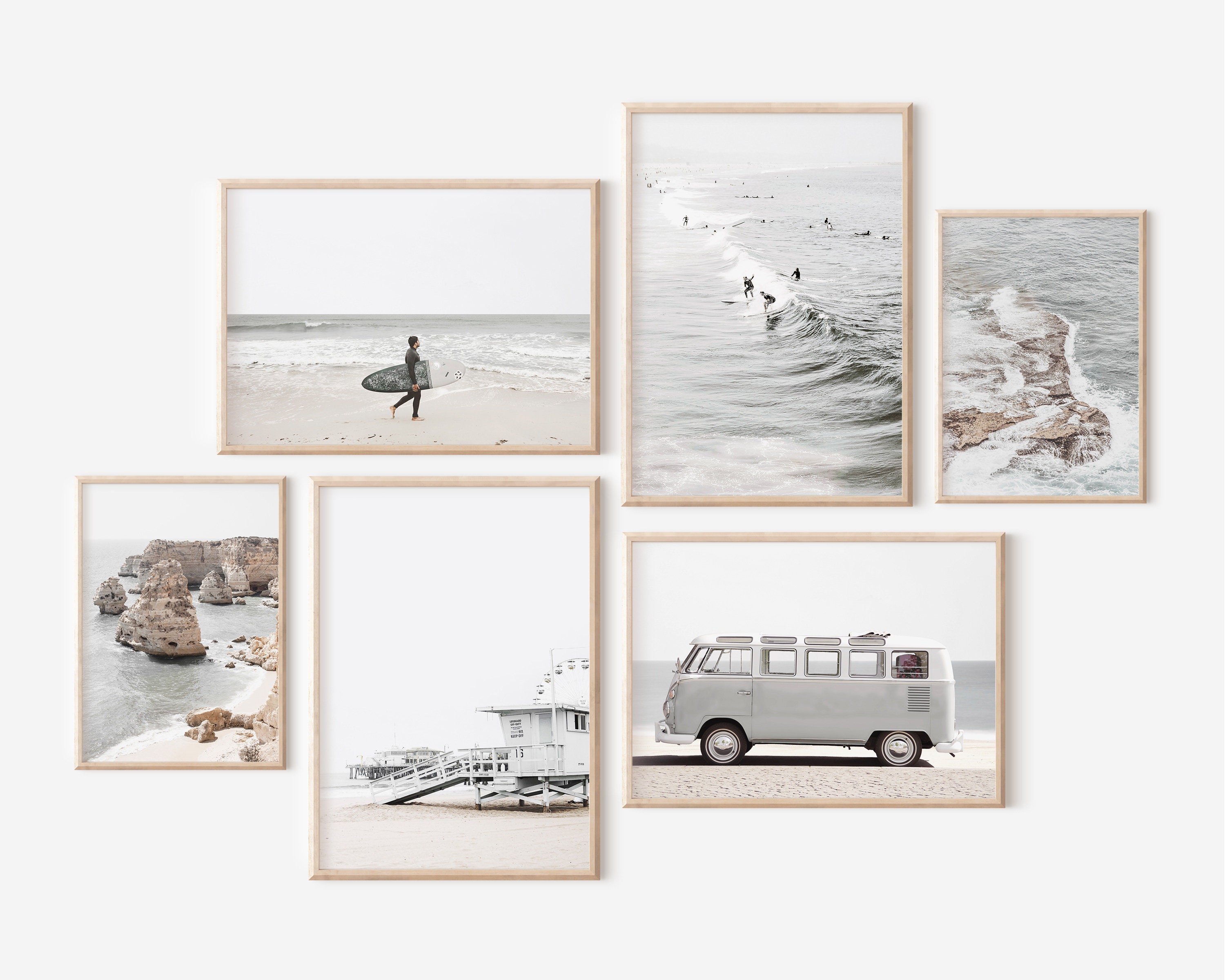 Beach Print Set of 6 Surfing Print Printable Art INSTANT - Etsy