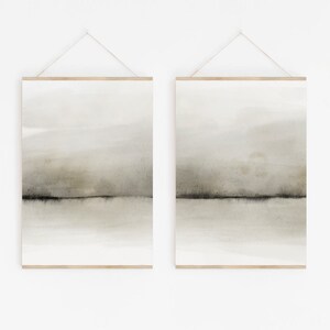 Landscape Painting Art Set of 2, Watercolor Abstract Wall Art ...