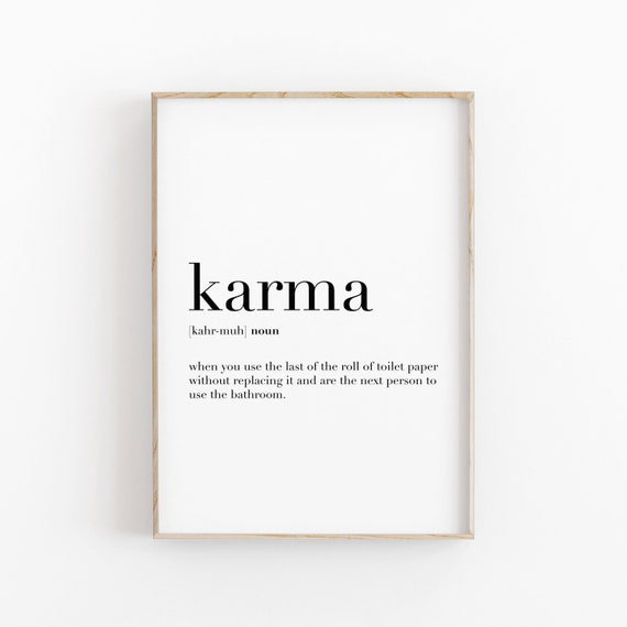 Karma Definition Quote Printable Typography Art INSTANT | Etsy