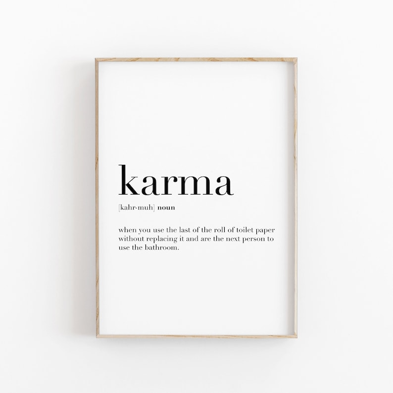 Karma Definition Quote Printable Typography Art INSTANT | Etsy