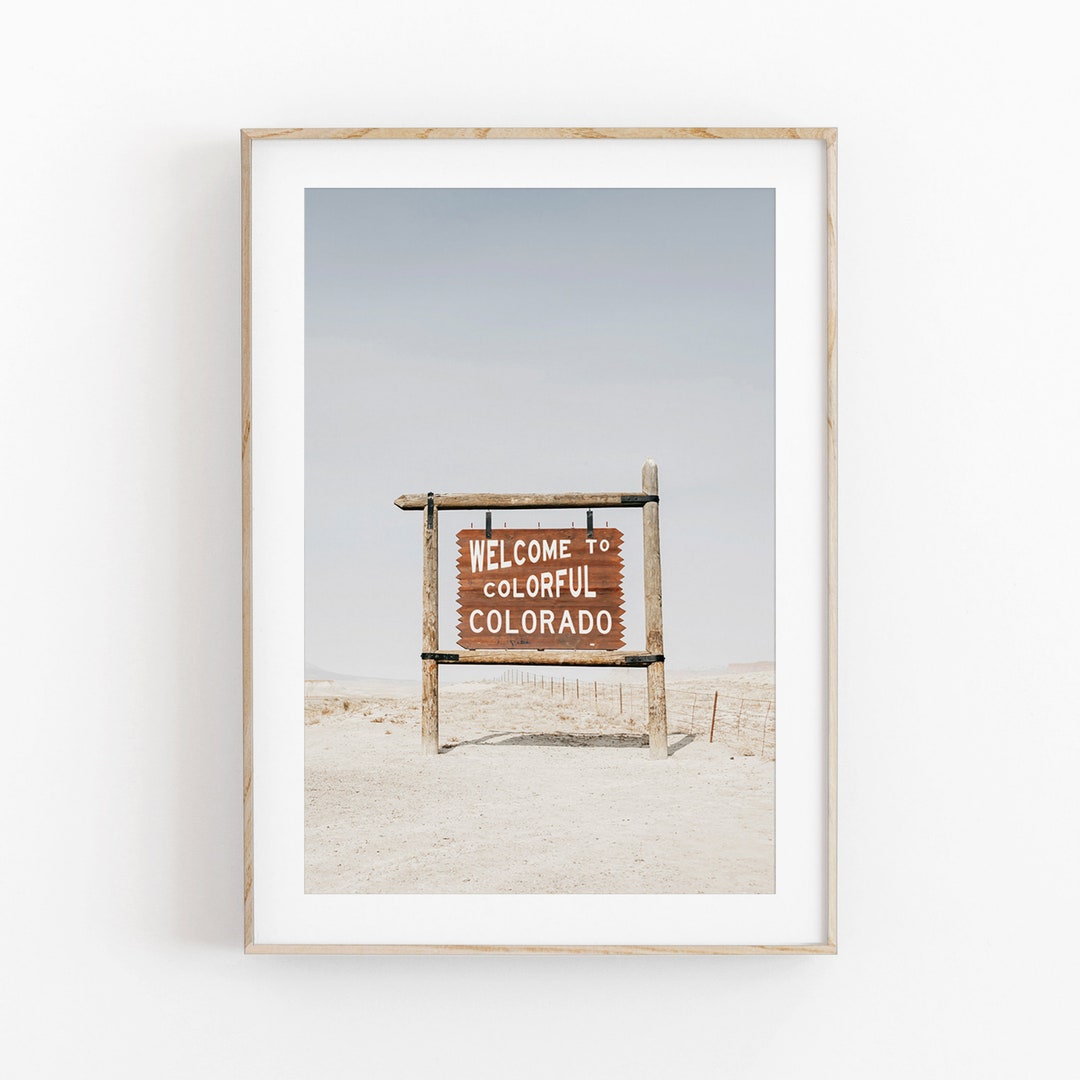 Colorado Print, Welcome to Colorful Colorado Sign Wall Art, PRINTABLE ...