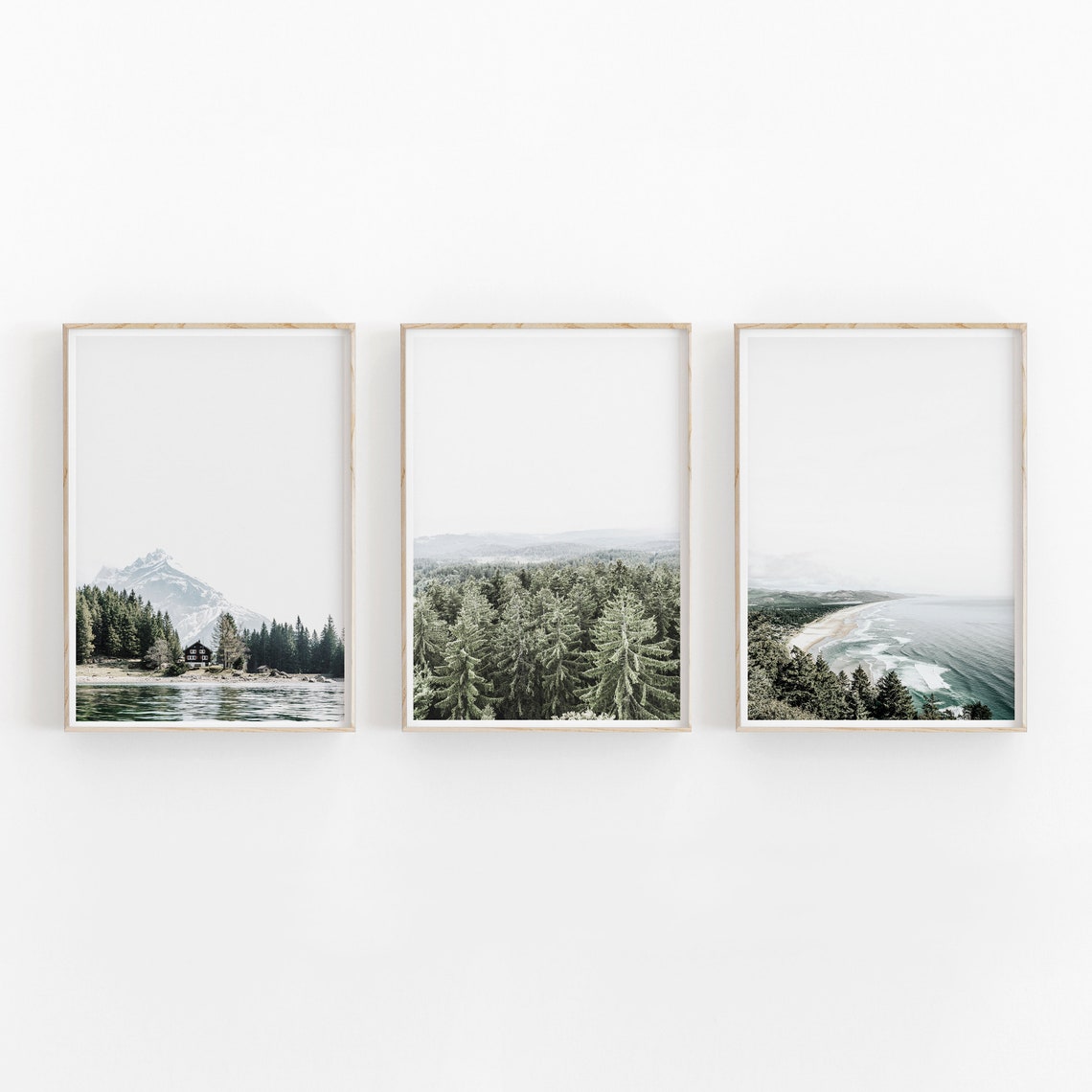 Nature Print Set of 3 Pine Trees Print Printable Art - Etsy Australia