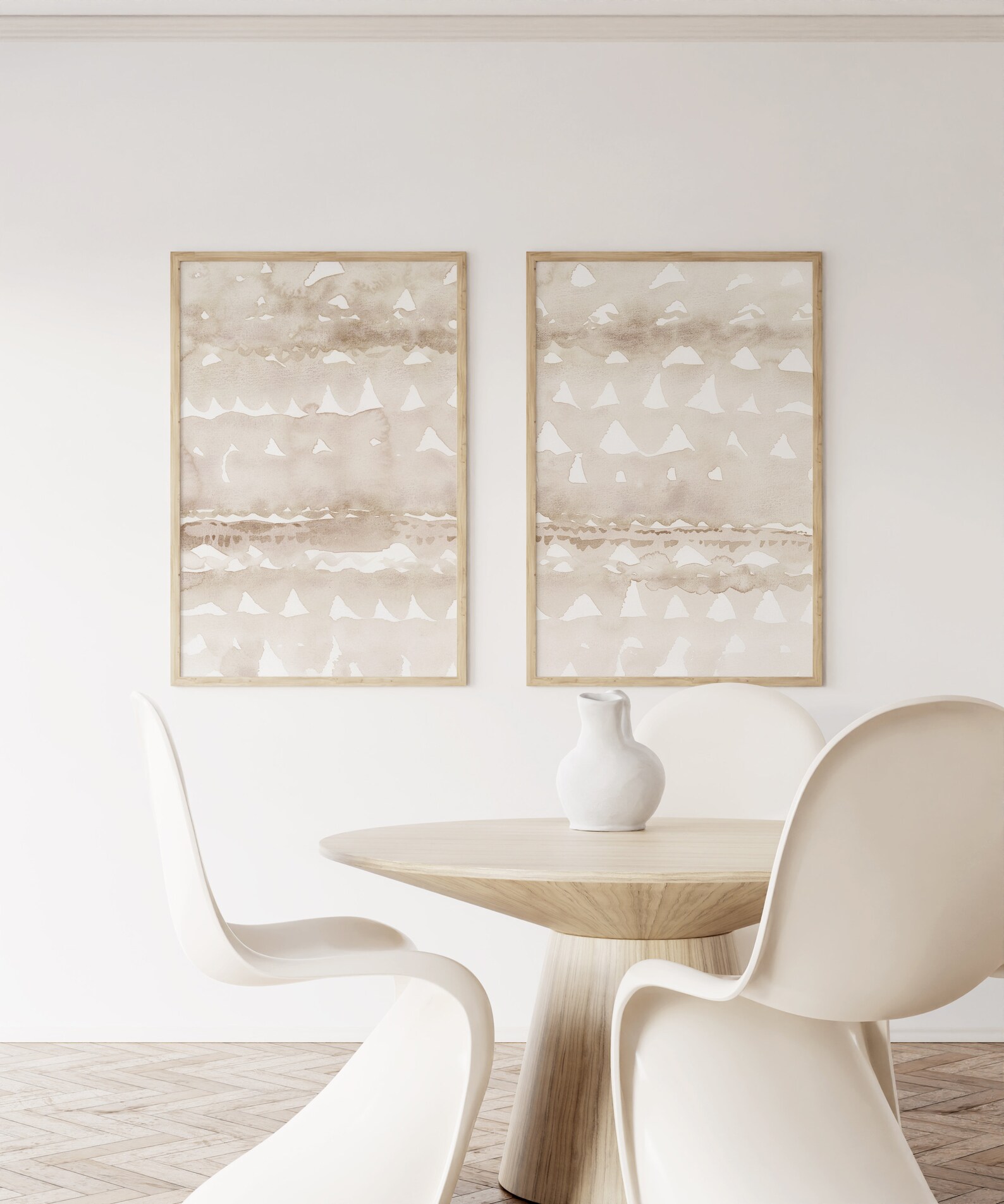 Beige Painting Set of 2 Abstract Watercolor Print Printable - Etsy