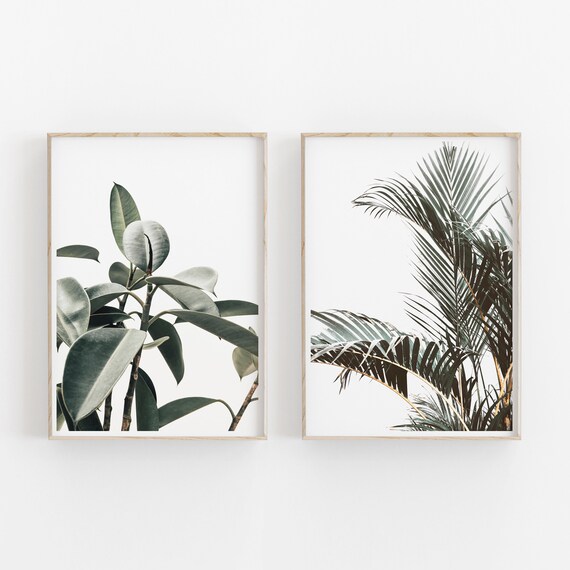 Botanical Leaves Print Set of 2 Instant Art INSTANT | Etsy