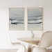 Grey and Blue Landscape Painting Set of 2, Moody Seascape Abstract Wall ...